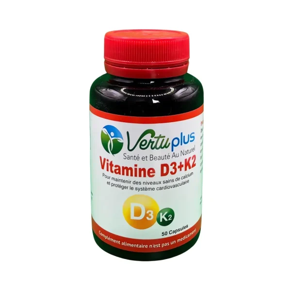 Vitamine D3+K2 50CAP Vertuplus os & immunité Maroc